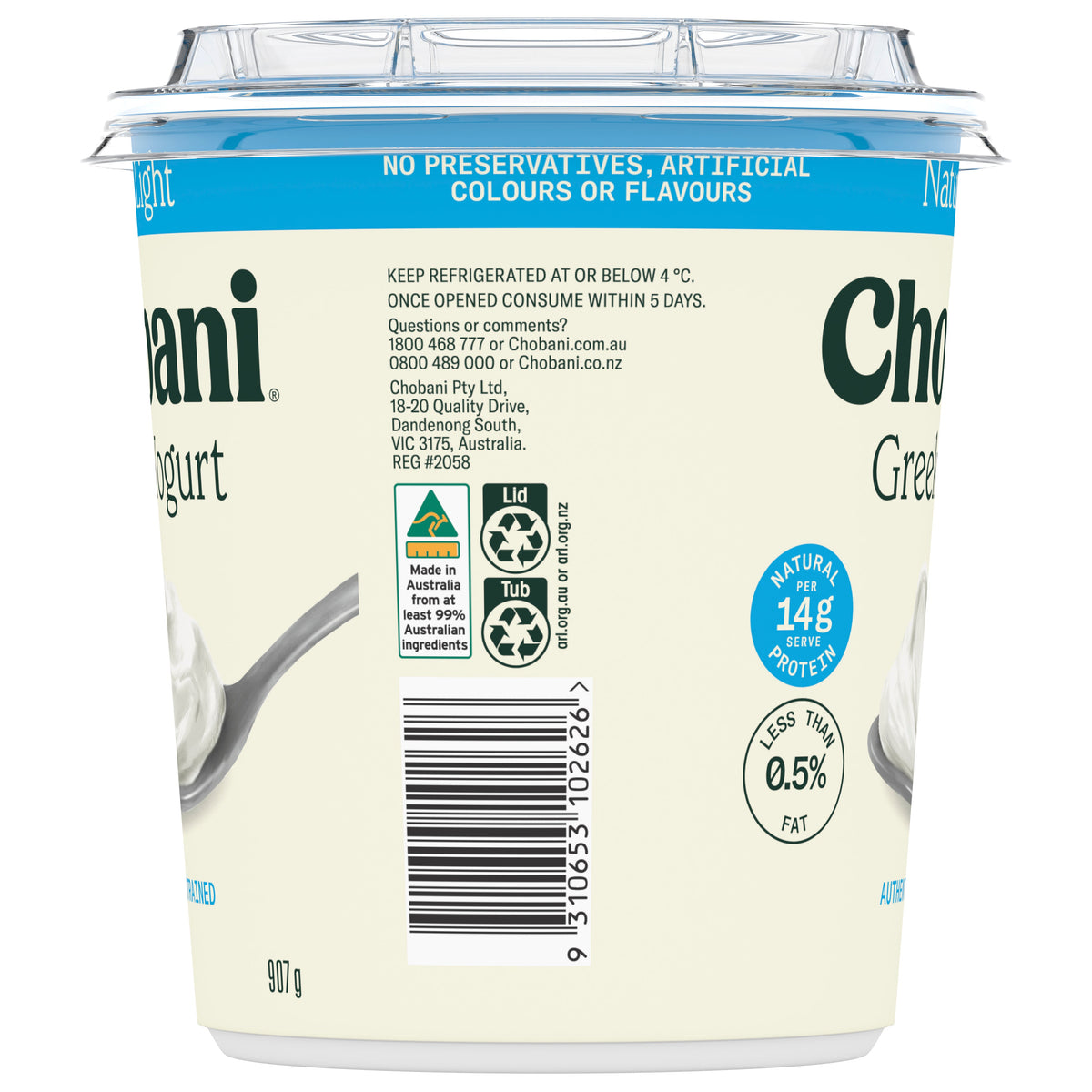 Chobani Natural Light 907g – SILVERWAVE